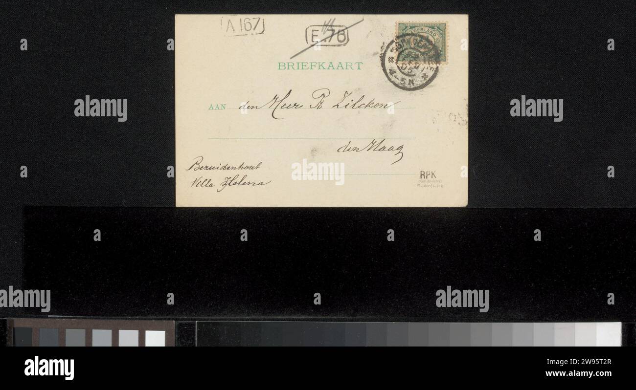 Postcard to Philip Zilcken, Lodewijk Mulder, 1905 The Hague cardboard ...