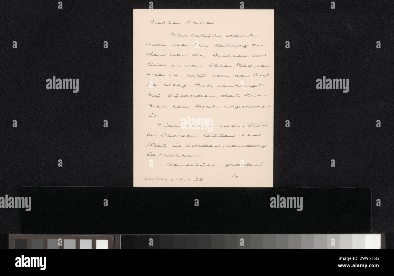 Letter to Anna Dorothea Dirks, Johan Huizinga, 1928 letter Leiden paper ...