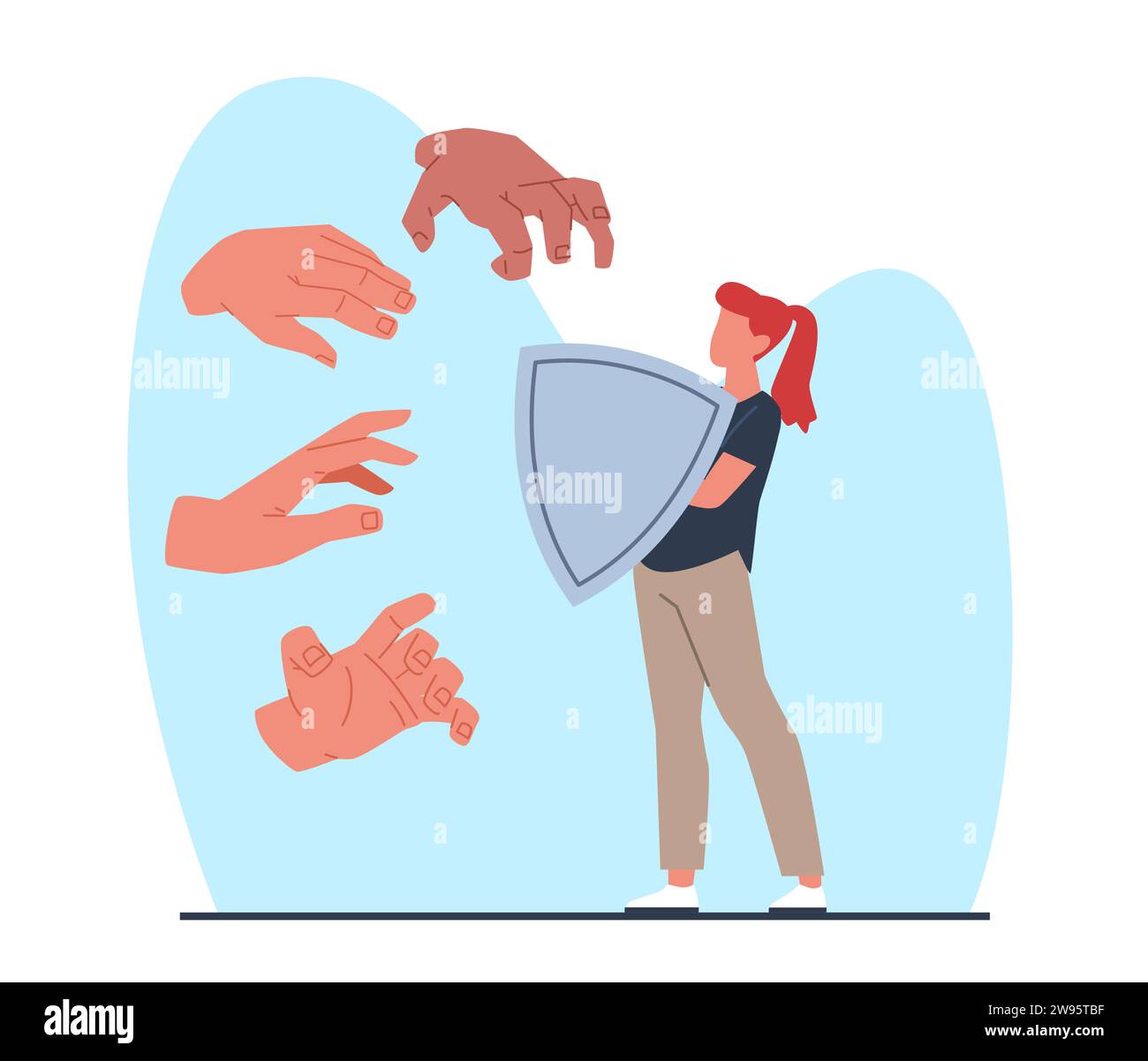 Disgruntled woman uses shield to defend herself from harassment and ...