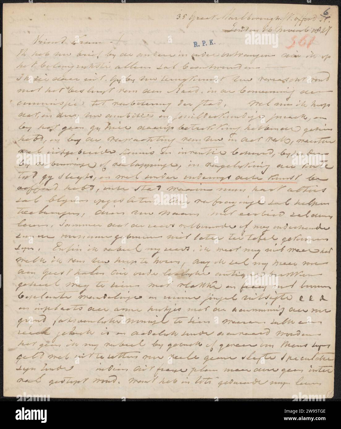 Letter to Christiaan Kramm, Pieter Christoffel Wonder, 1827 letter ...