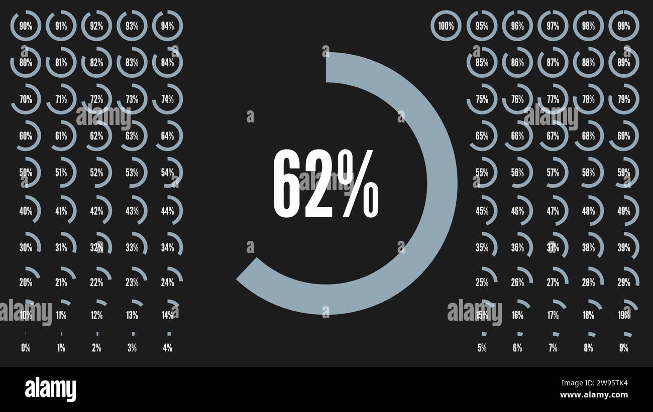 Set of icon for infographic. Percentage circle diagrams from 0 to 100 ...