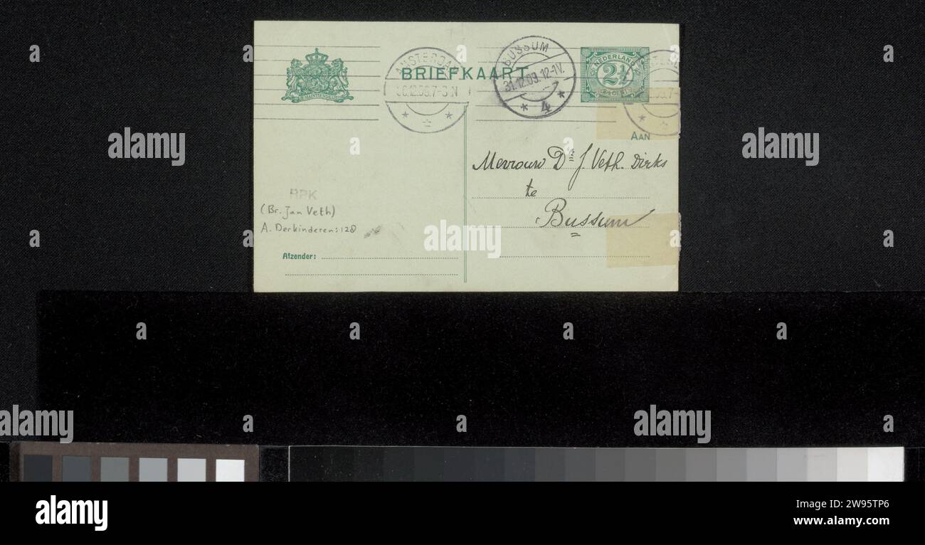 Postcard to Anna Dorothea Dirks, Antoon Derkinderen, 1909 Amsterdam ...