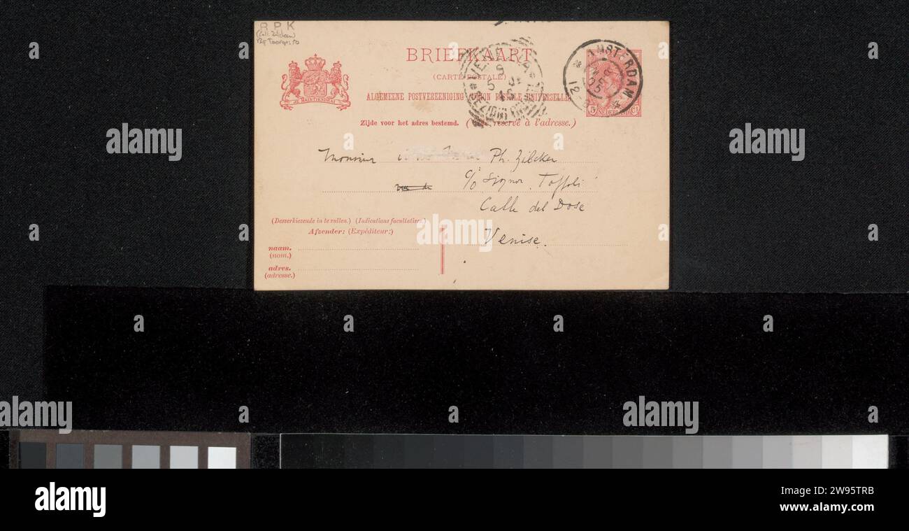 Postcard to Philip Zilcken, Jan Toorop, 1905 Amsterdam cardboard. ink ...