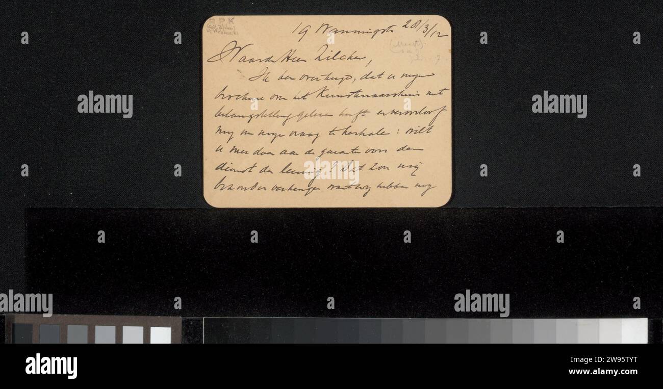 Letter to Philip Zilcken, Herman Robbers, 1912 letter Amsterdam ...