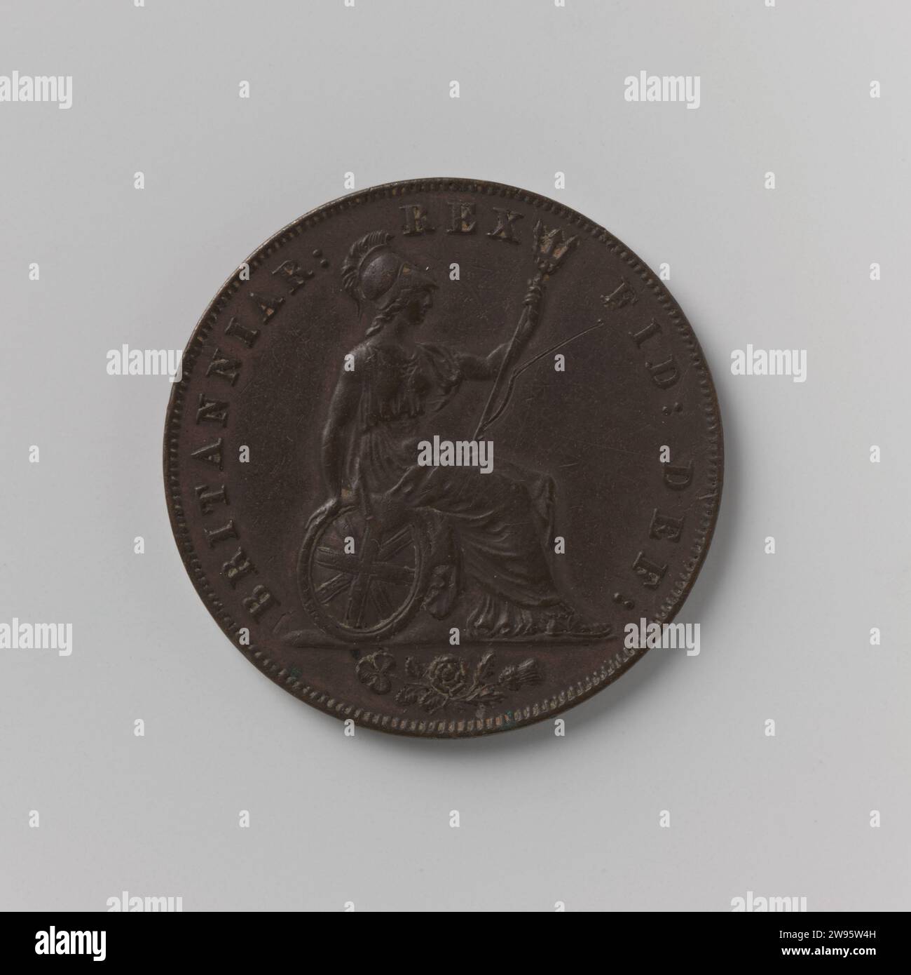 ½ penny from England of George IV, 1826 ,, 1826 coin Copper mint. Front ...