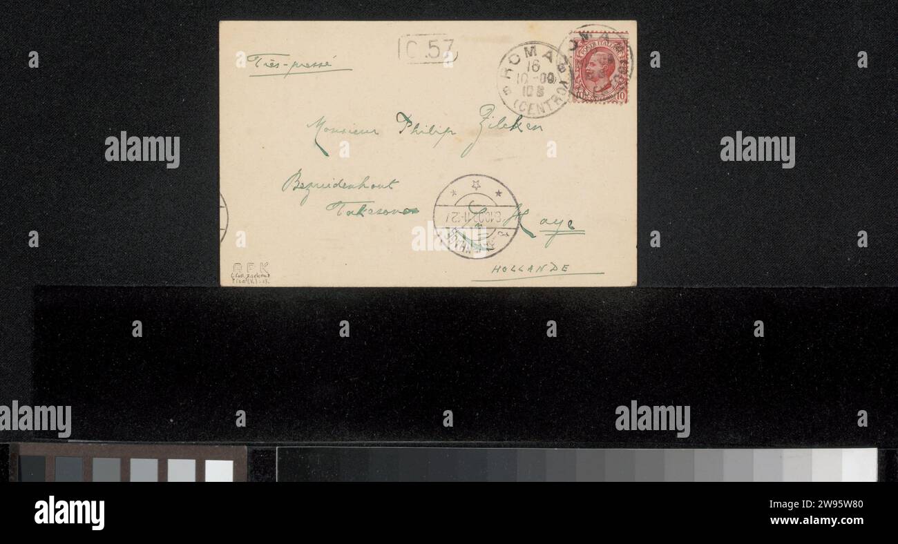 Brief Aan Philip Zilcken, Vittorio Pica, After Alfredo Baruffi, 1909 ...