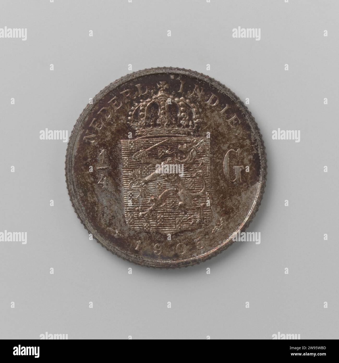 1/4 guilders of the Dutch East Indies, 1905, Wilhelmina (Queen of the ...