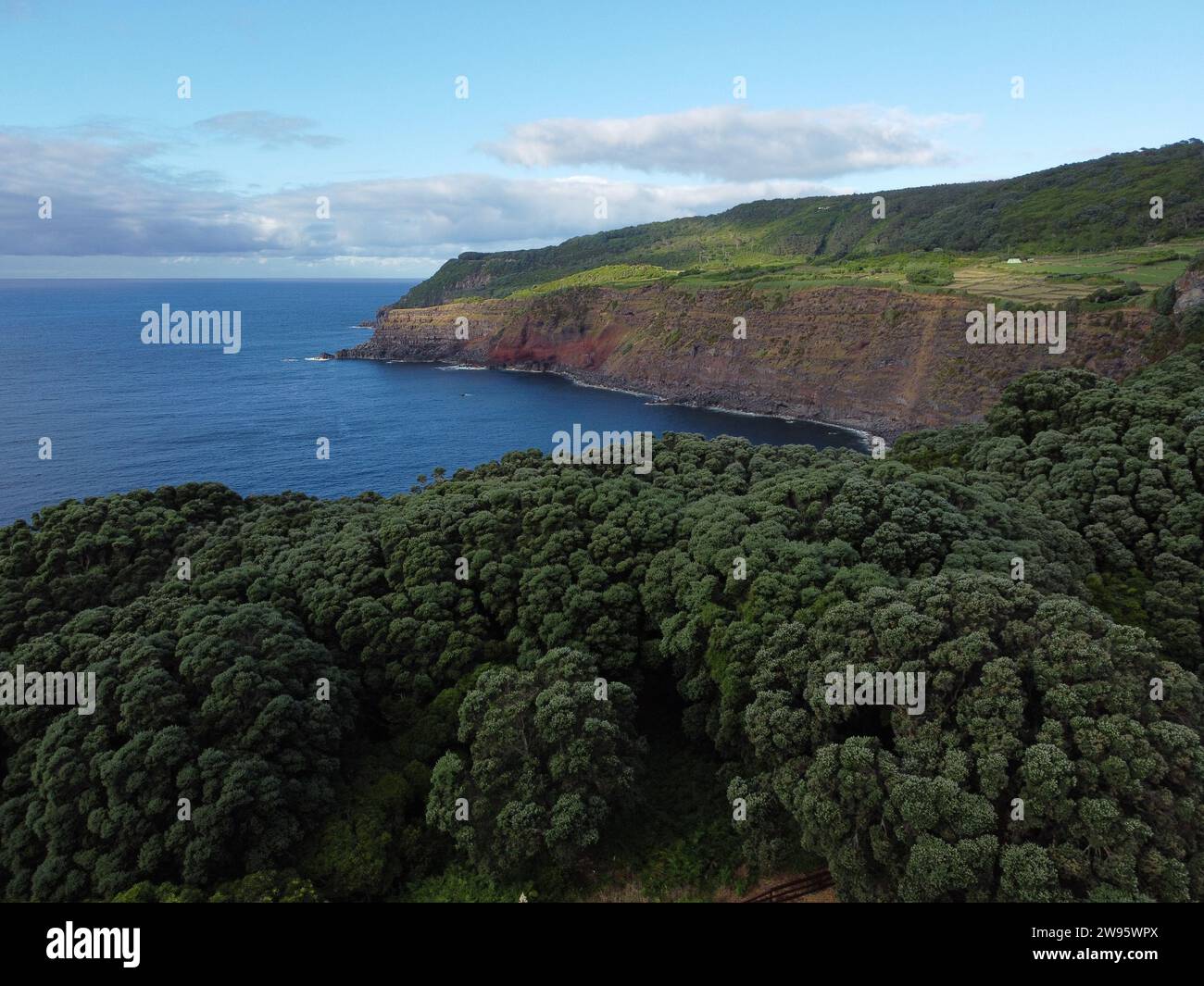 Lakes and mountain ranges of Terceira Island, Azores, Portugal Stock ...