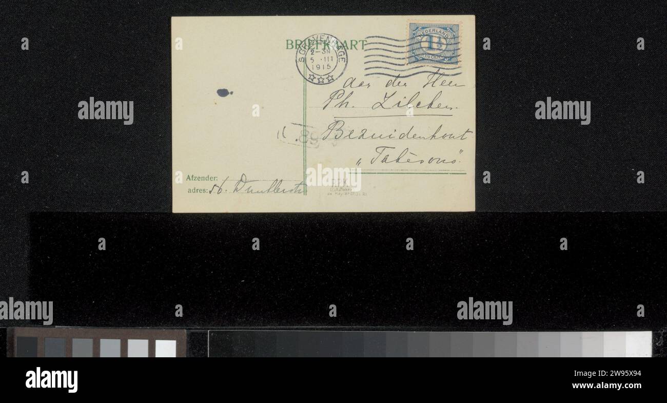 Postcard to Philip Zilcken, 1915 The Hague cardboard. ink writing ...