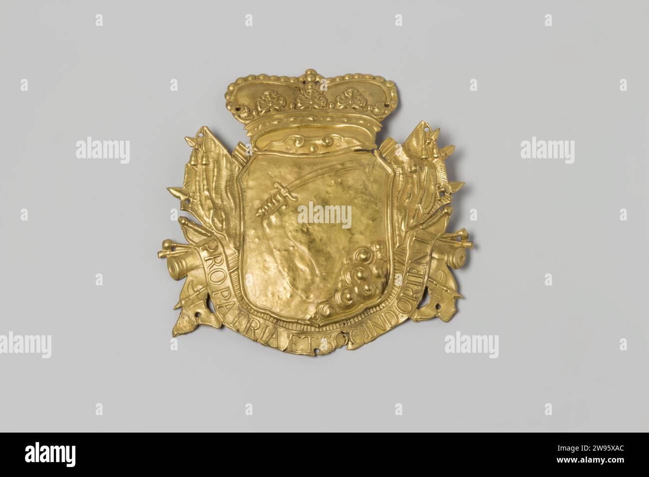 Military insignia of a musketeer or grenadier from the wreck of the ...