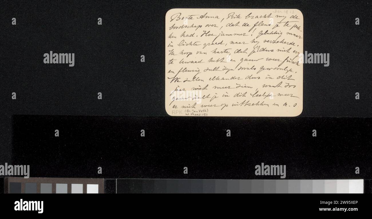 Letter to Anna Dorothea Dirks, Wally Moes, 1873 - 1918 letter paper ...