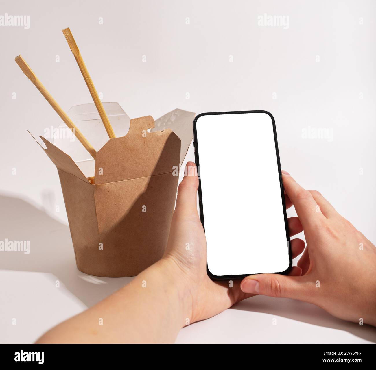 Mobile phone screen mockup, smartphone, cellphone for ordering Asian ...