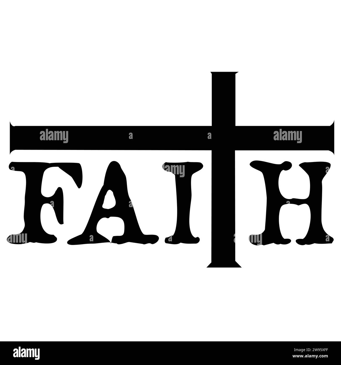 Vintage Christian Faith Cross Vector Illustration Stock Vector Image ...