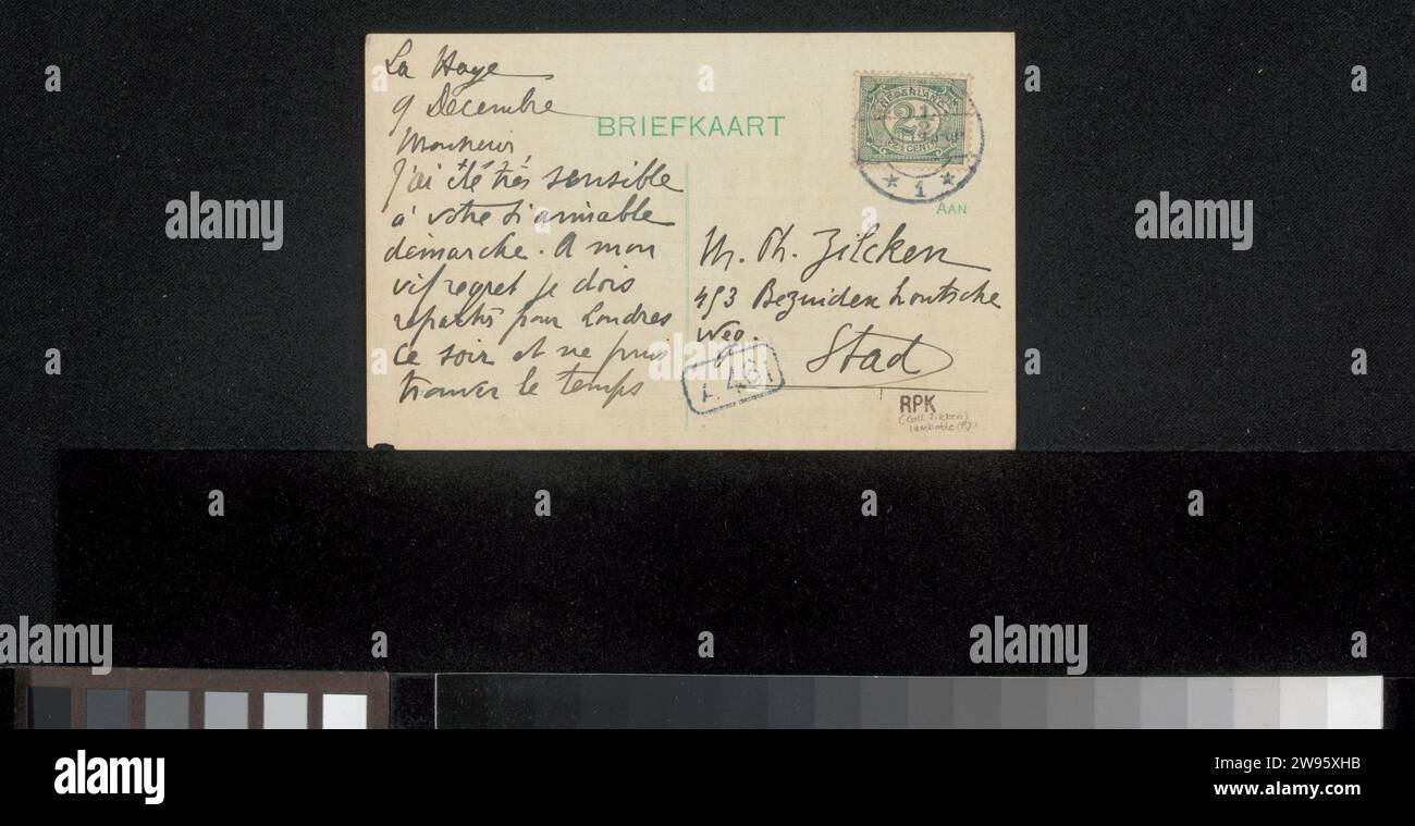 Postcard to Philip Zilcken, 1930 - 1967 Letter dated December 9 XXXX ...