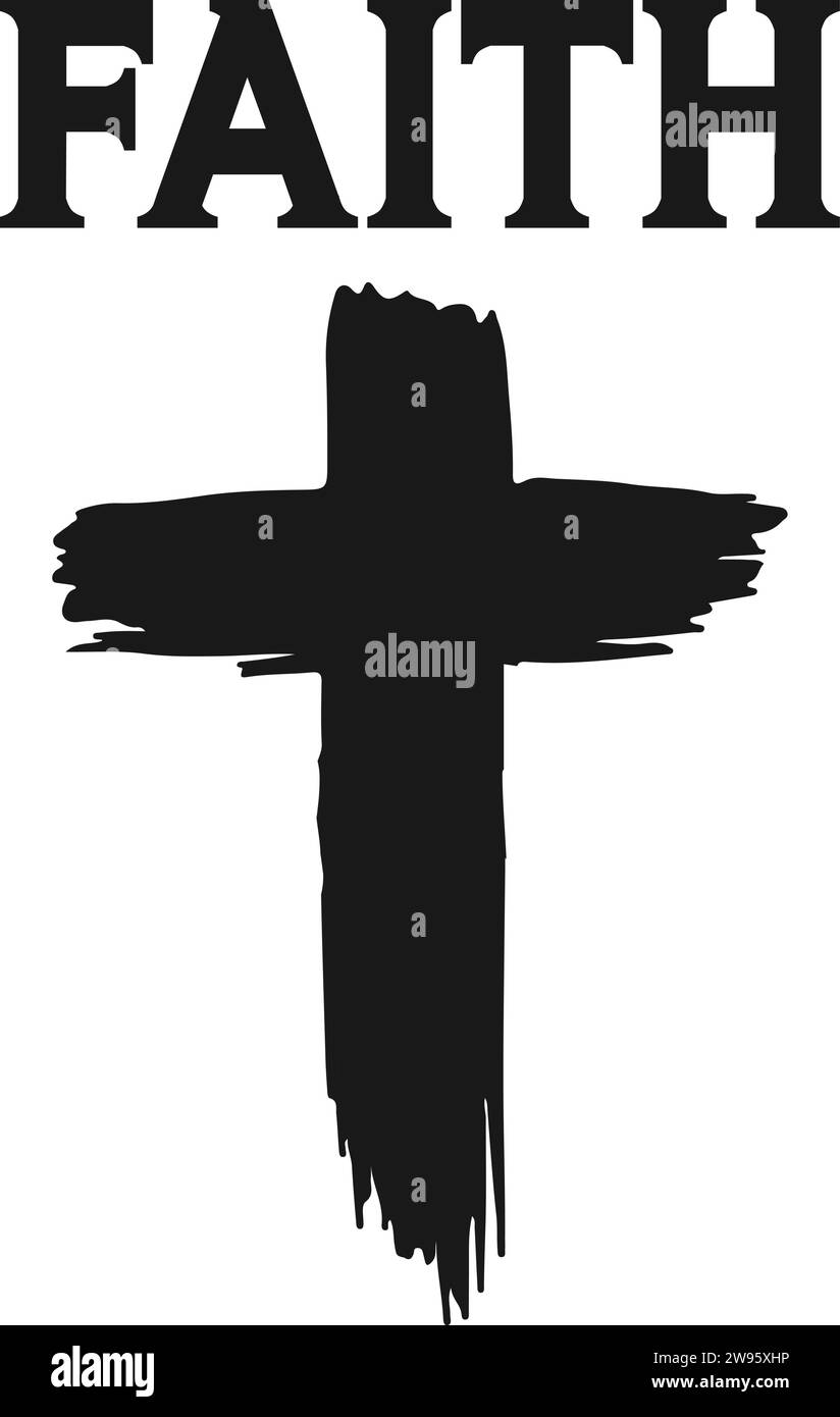 Vintage Christian Faith Cross Vector Illustration Stock Vector Image ...