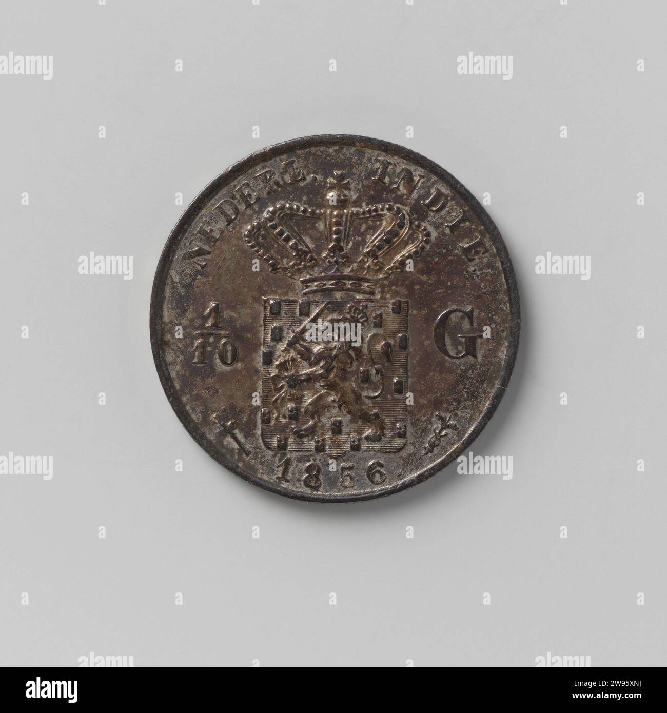 1/10 guilders of the Dutch East Indies, 1856, Willem III (King of the ...