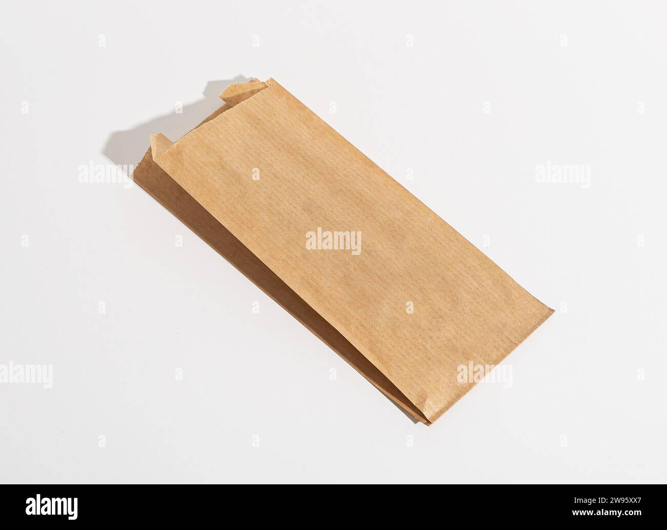 Paper bag, small long package mockup for baguette Stock Photo - Alamy