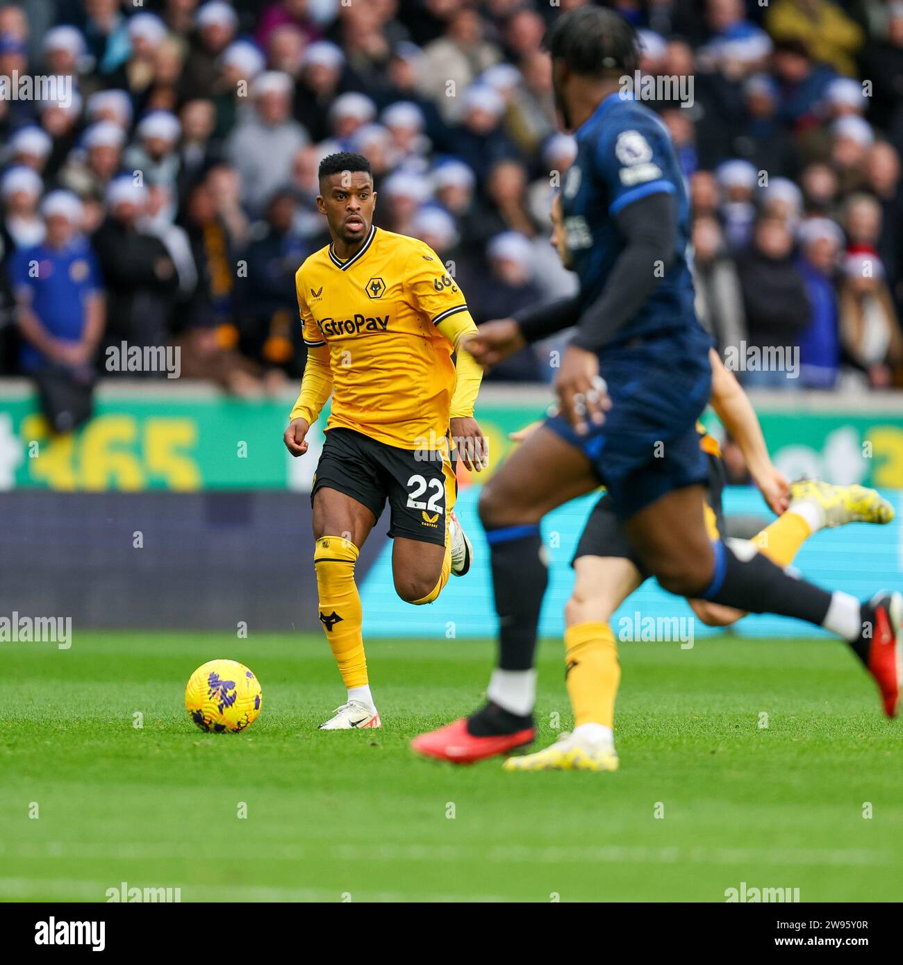 Wolverhampton, UK. 24th Dec, 2023. Wolves' Nélson Semedo in action ...