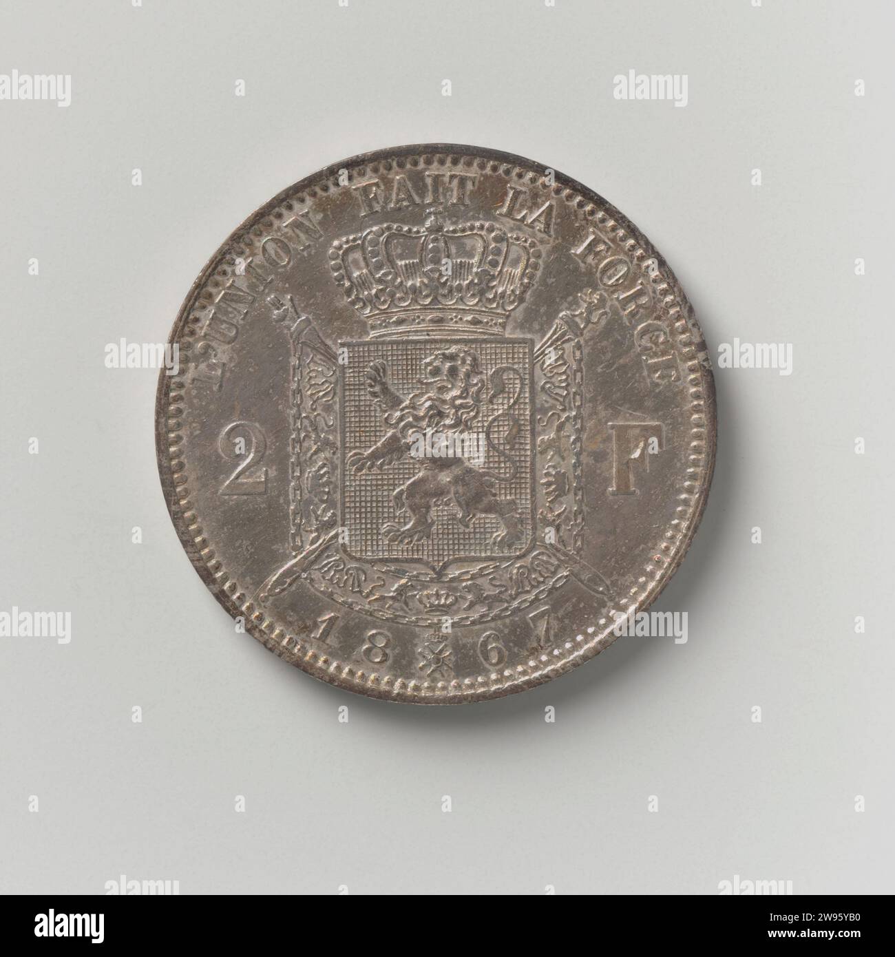 2 francs from Belgium by Leopold II, 1867 ,, 1867 coin Silver coin ...