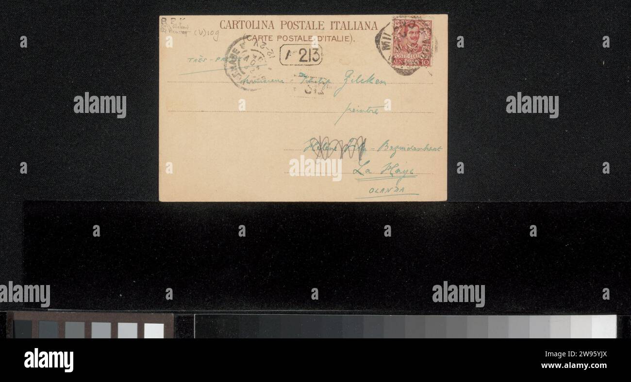 Postcard to Philip Zilcken, Vittorio Pica, After Alfredo Baruffi, 1905 ...