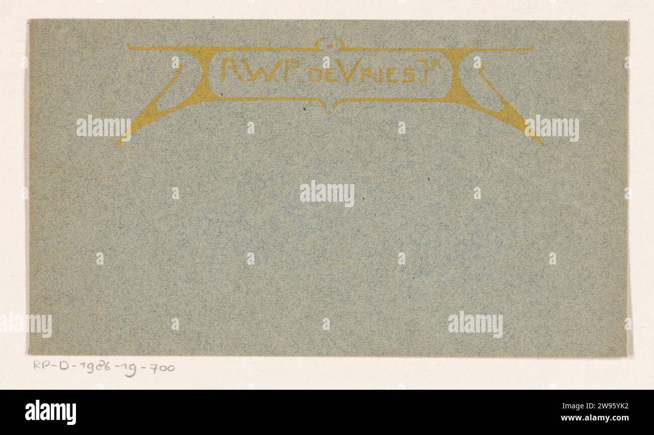 Vignette R.W.P. de Vries Jr., Reinier Willem Petrus de Vries (1874-1953 ... Vignette R.W.P. de Vries Jr., Reinier Willem Petrus de Vries (1874-1953 ...