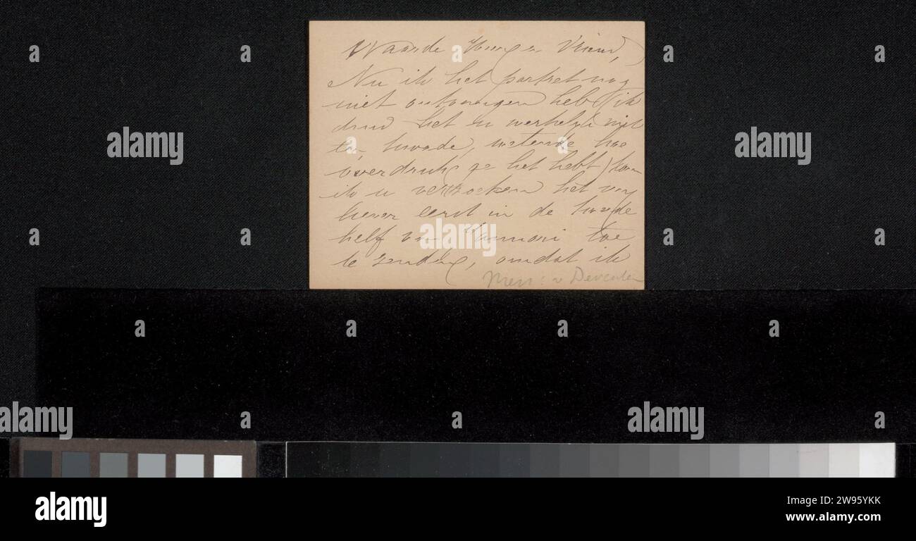 Letter to Jan Veth, Anne Marie van Deventer-Busken Huet, 1892 letter ...