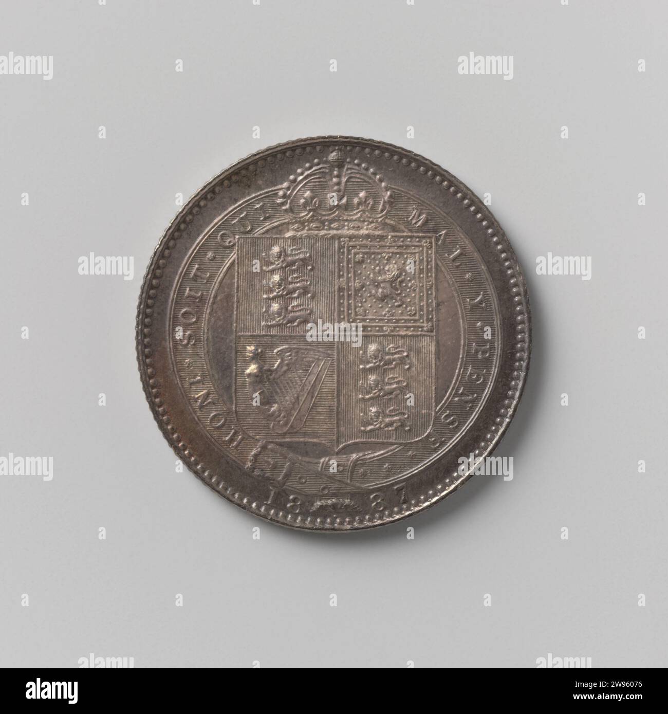 ½ crown from England of Victoria, 1887 ,, 1887 coin Silver coin. Front ...