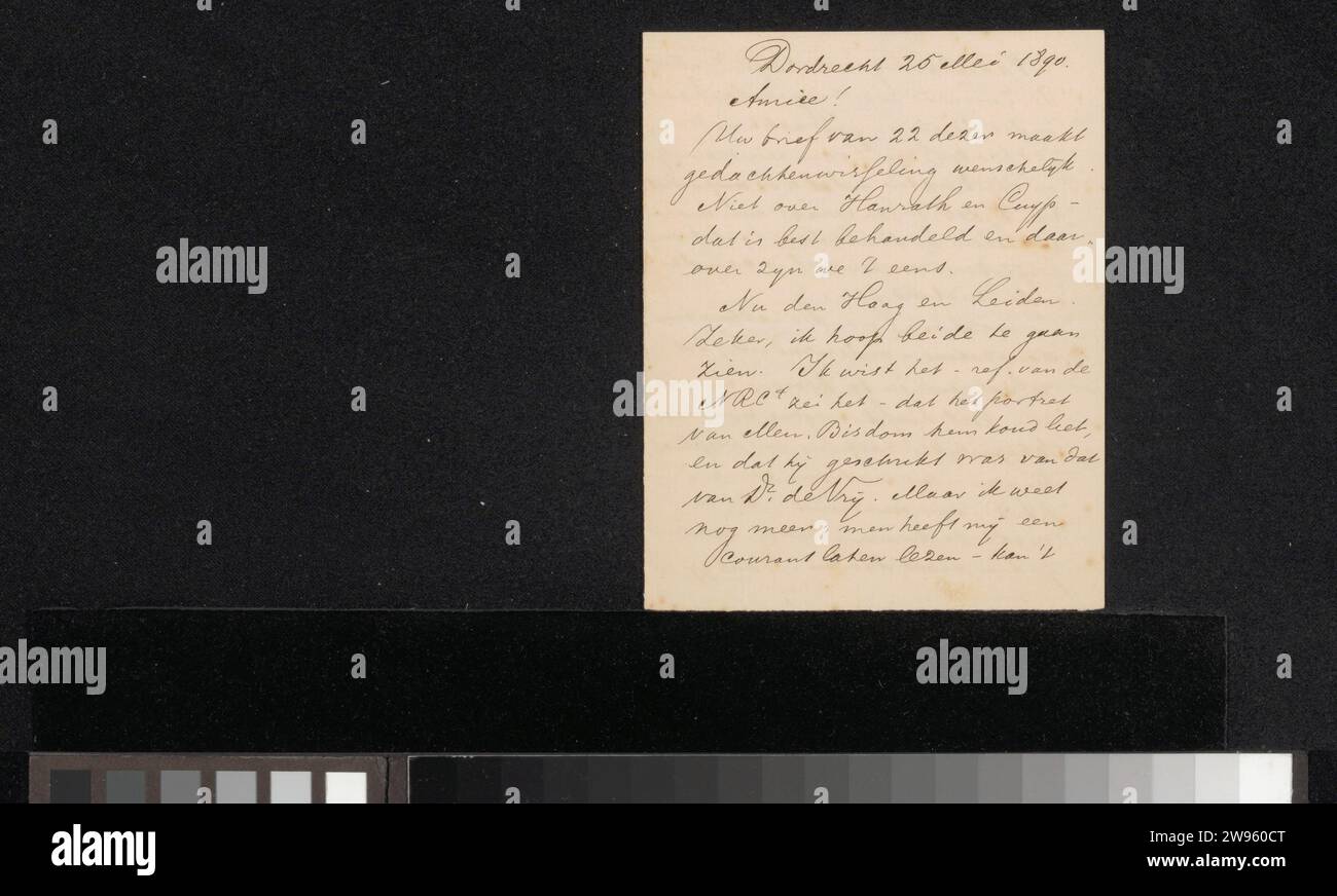 Letter to Jan Veth, M.C. Lebret, 1890 letter Dordrecht paper. ink ...