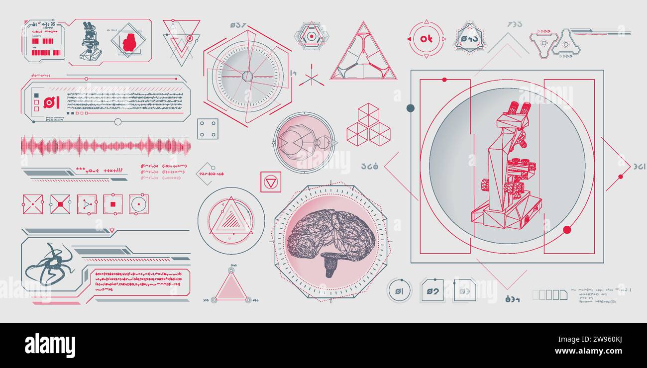 Vector data elements for sci-fi interface infographics Stock Vector ...