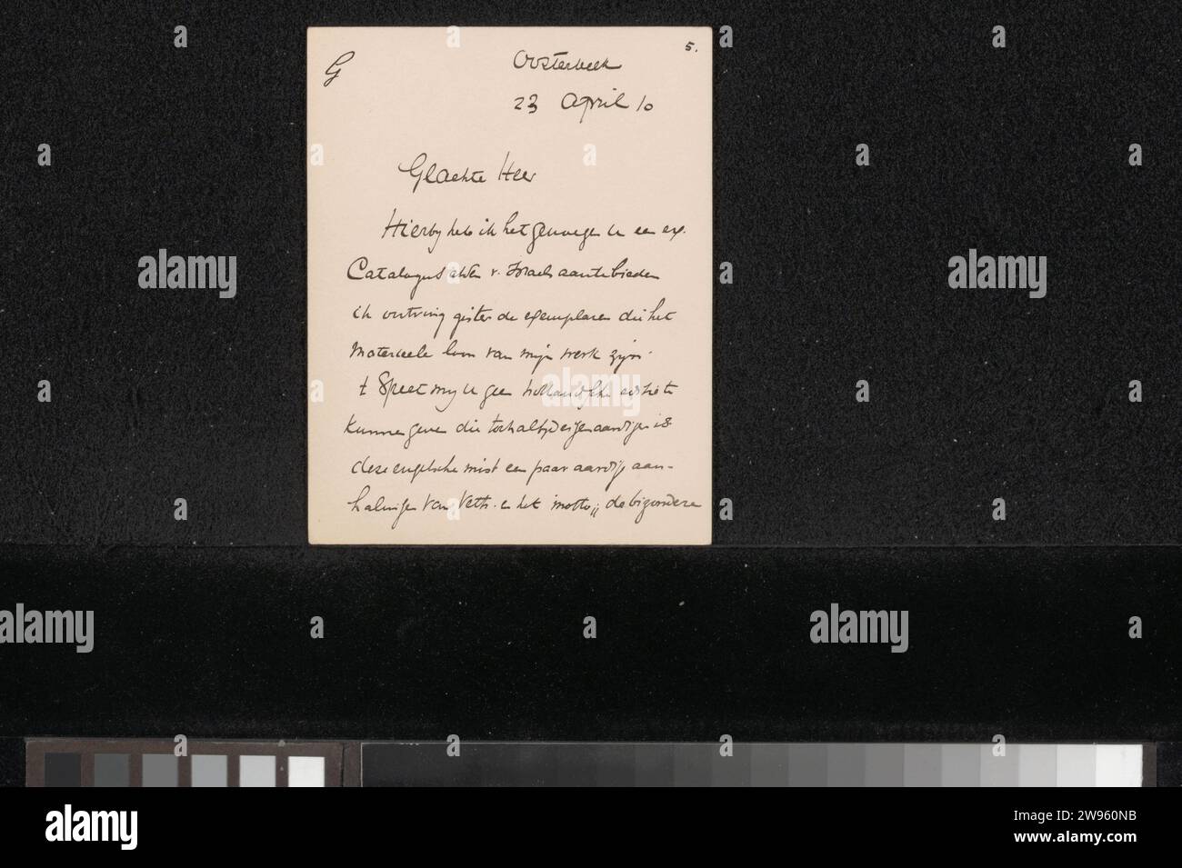 Letter to Pieter Haverkorn van Rijsewijk, H.J. Hubert, 1910 letter ...