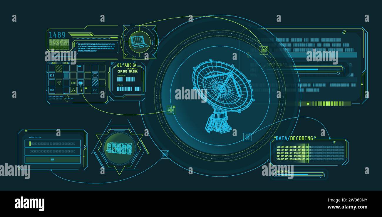 HUD interface for processing and storing radio telescope data Stock ...