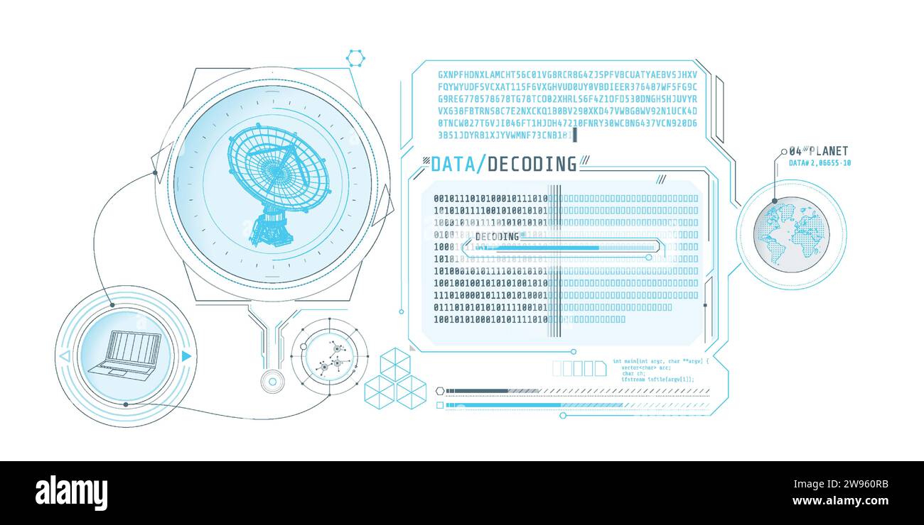 Interface screen for decoding radio telescope data Stock Vector Image & Art - Alamy