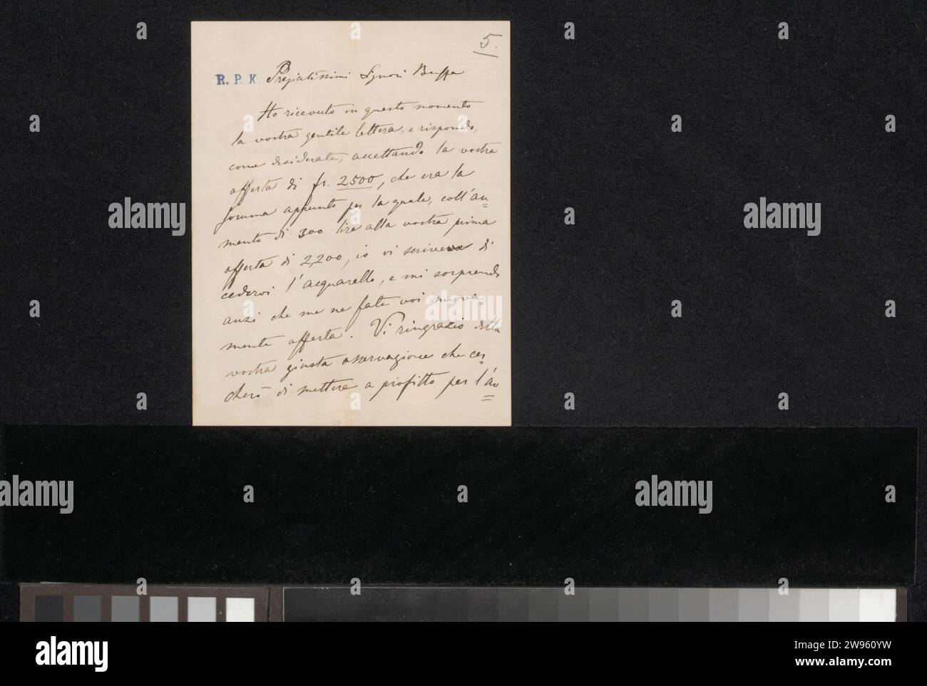 Letter to Frans Buffa and Sons, Silvio Giulio Rotta, 1877 letter Venice ...