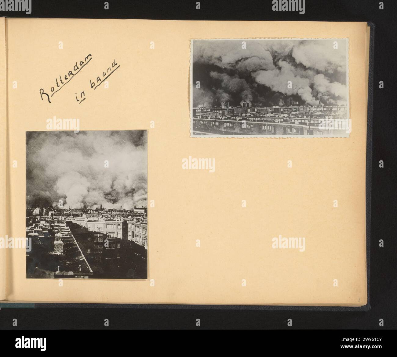 Rotterdam in brand, anonymous, 1943 photograph Album magazine with two ...