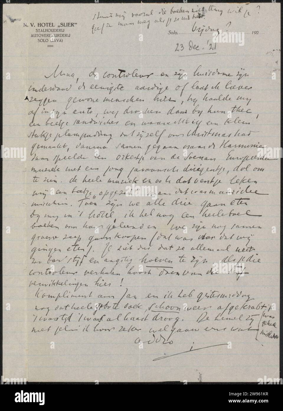 Brief Ann Anna Dorothe Dirks, Isaac Israels, 1920 - letter Dated Dec ...