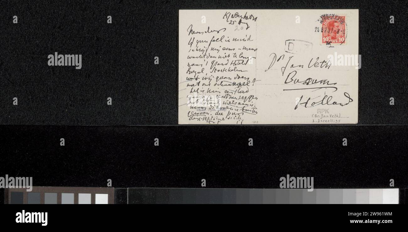 Postcard to Jan Veth, Isaac Israels, 1920 Copenhagen (city) cardboard ...