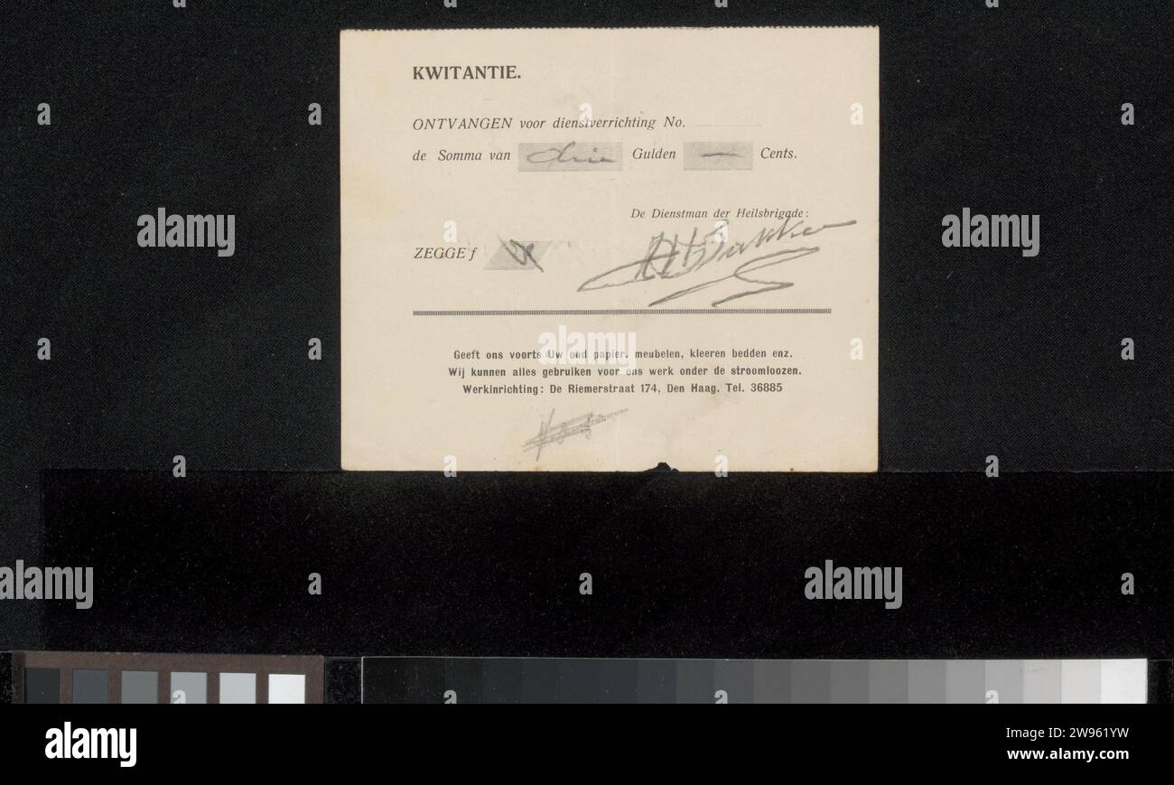 Receipt from Archive Philip Zilcken, Unknown, 1867 - 1930 paper. pencil ...