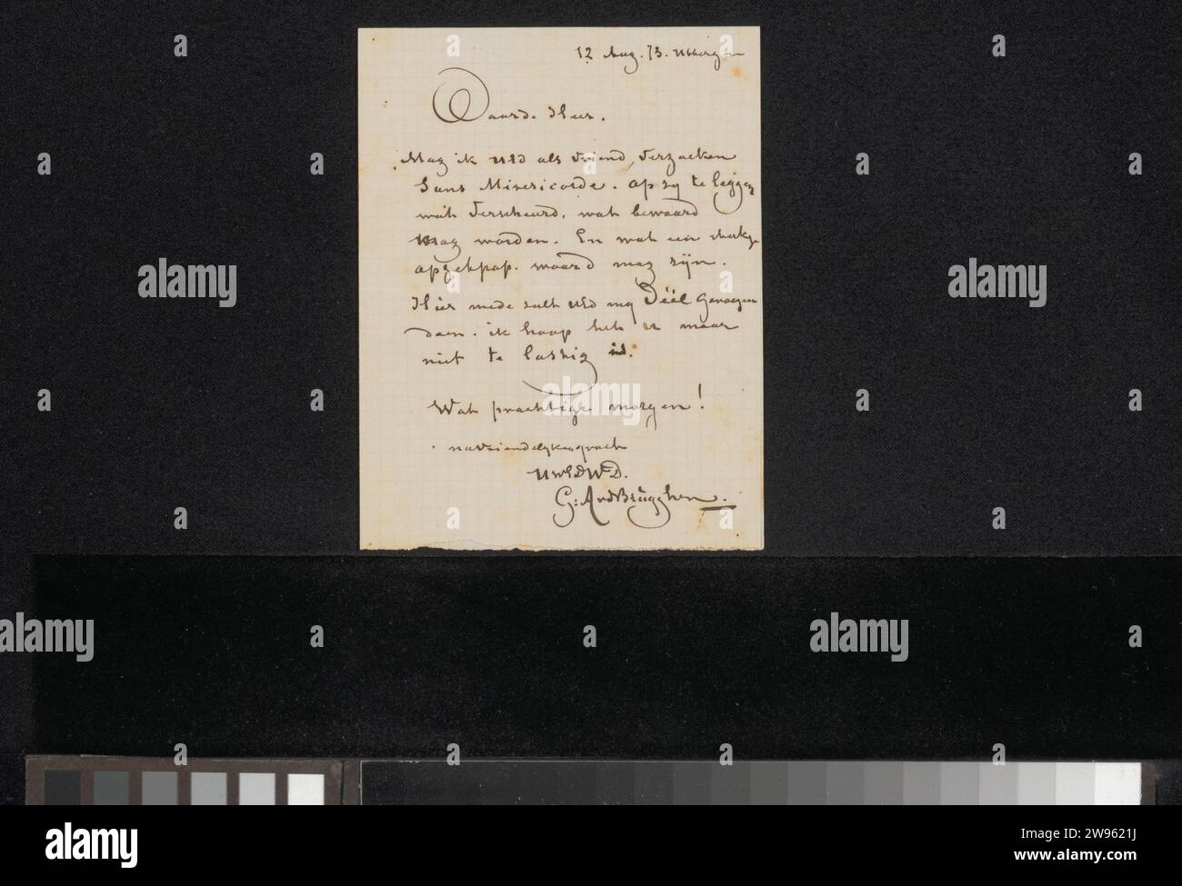 Letter to Ary Johannes Lamme, Guillaume Anne van der Brugghen, 1873 letter Ubbergen ink writing ...