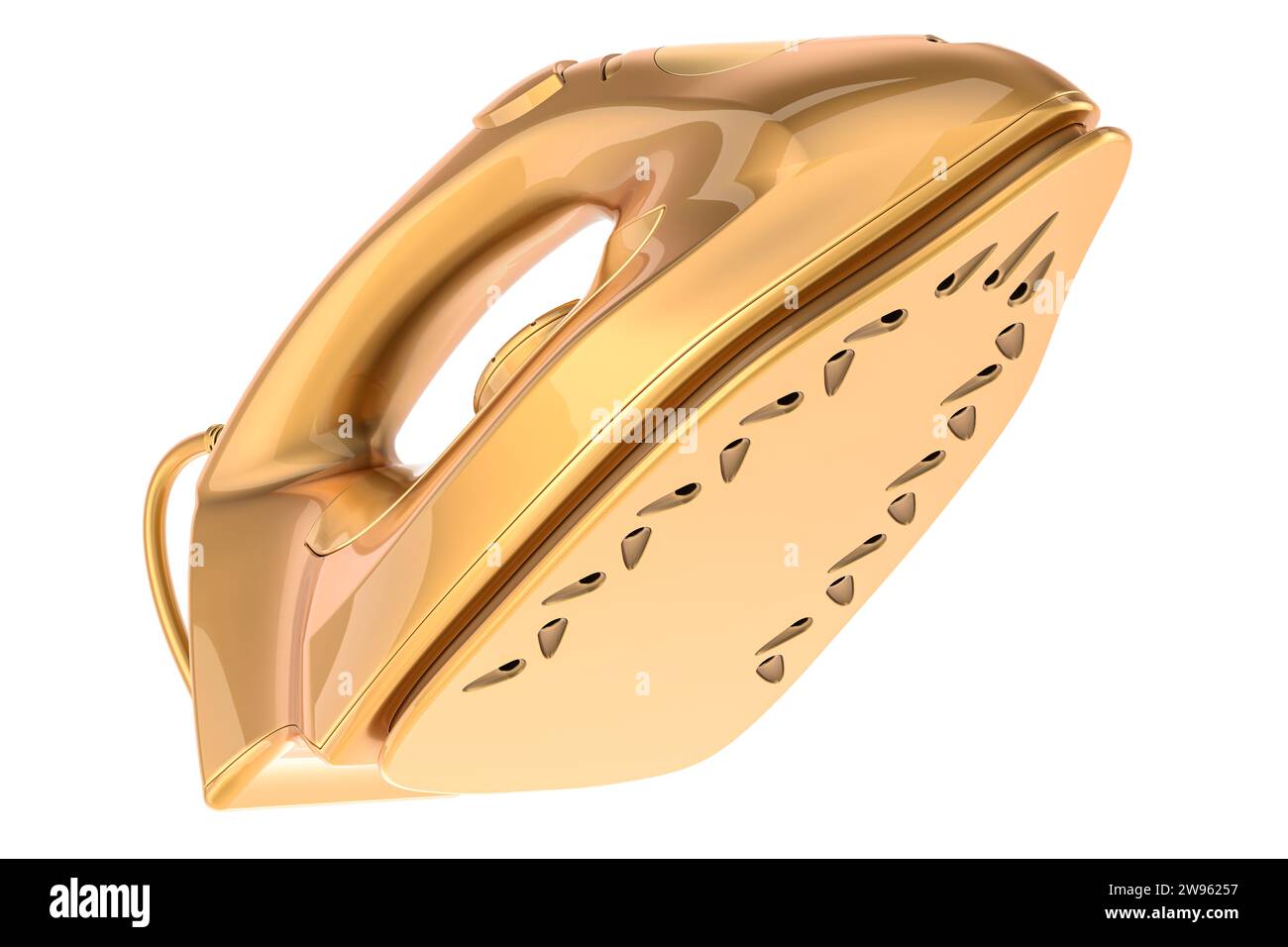 Golden electric steam iron, award concept. 3D rendering isolated on ...