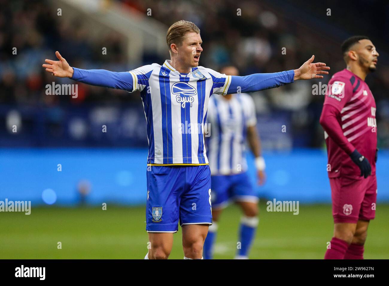 Sheffield, UK. 23rd Dec, 2023. Sheffield Wednesday midfielder George ...