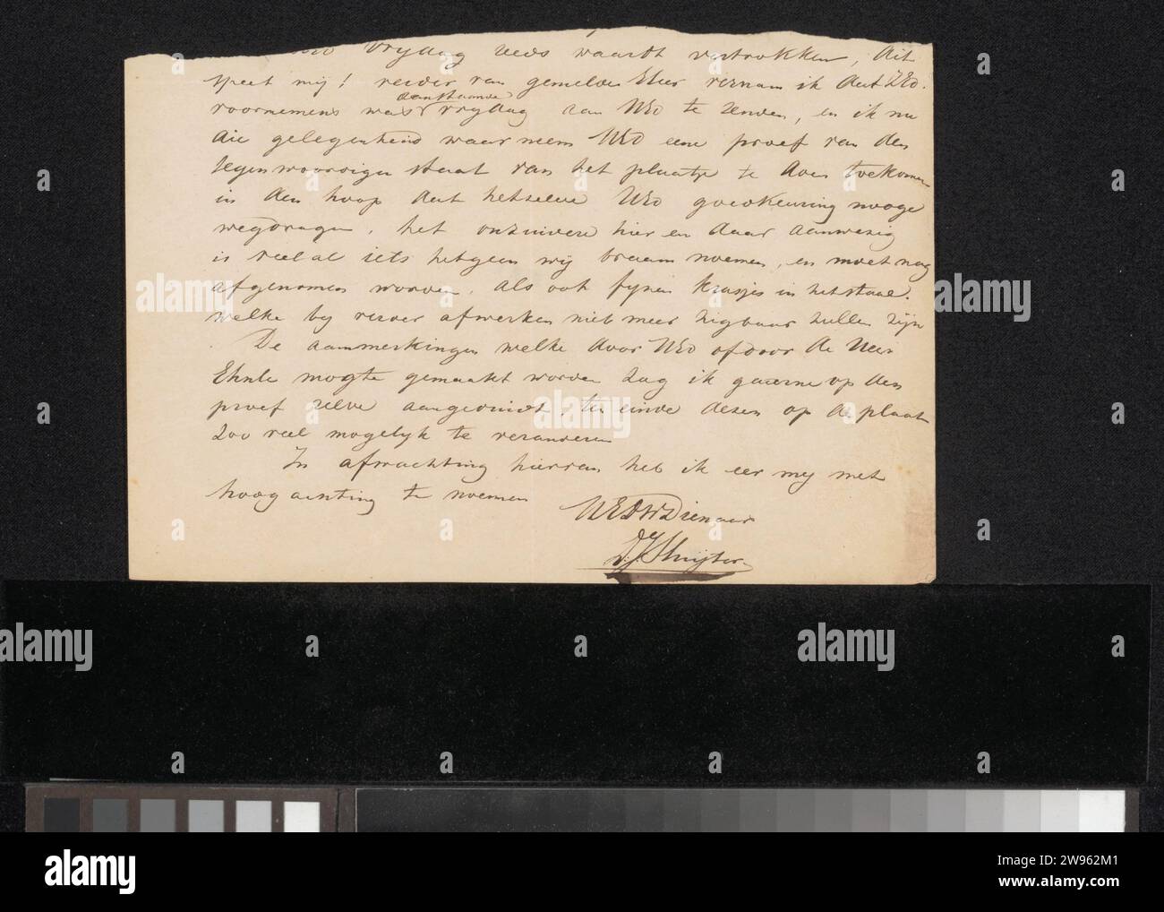 Letter to Anonymous, Dirk Jurriaan Sluyter, 1821 - 1886 letter Fragment ...
