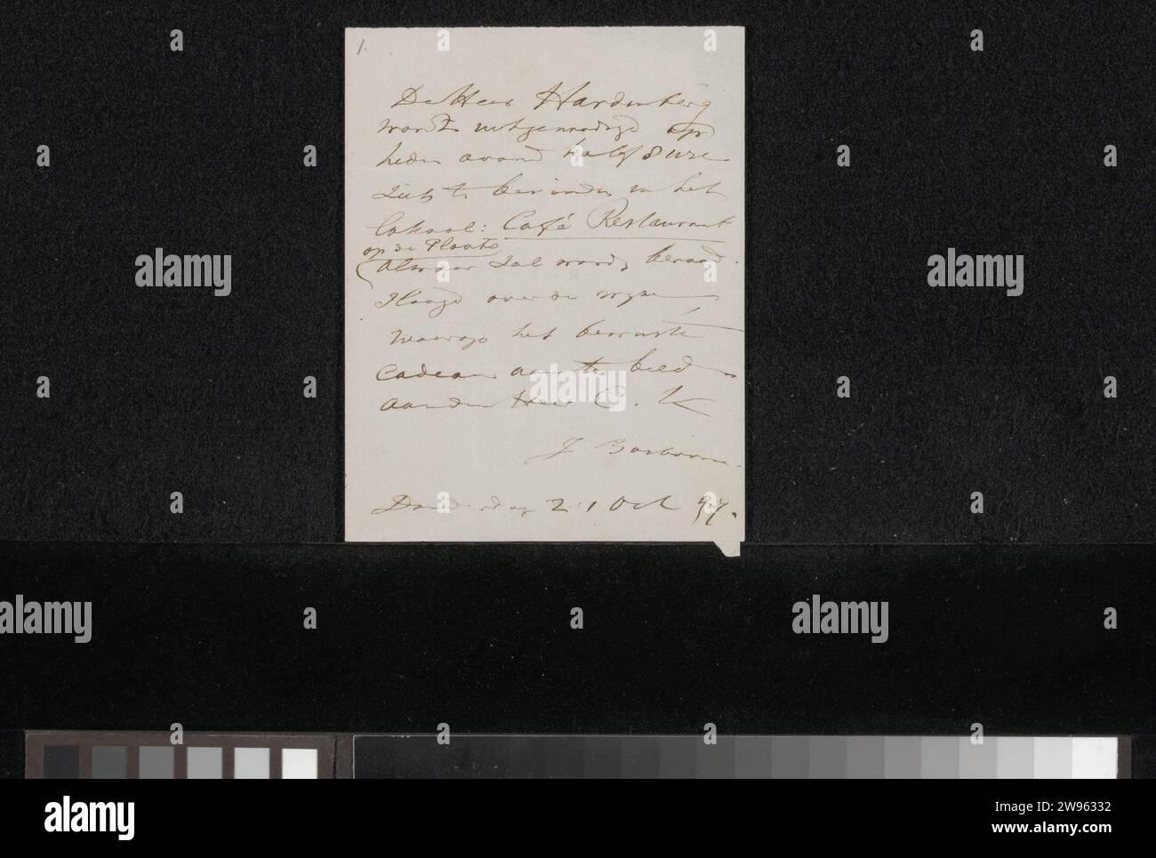 Letter to Lambertus Hardenberg (1822-1900), Johannes Bosboom, 1847 ...