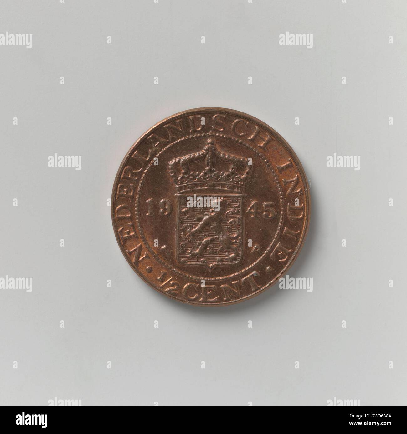 ½ cents from the Dutch East Indies, 1945, Wilhelmina (Queen of the ...