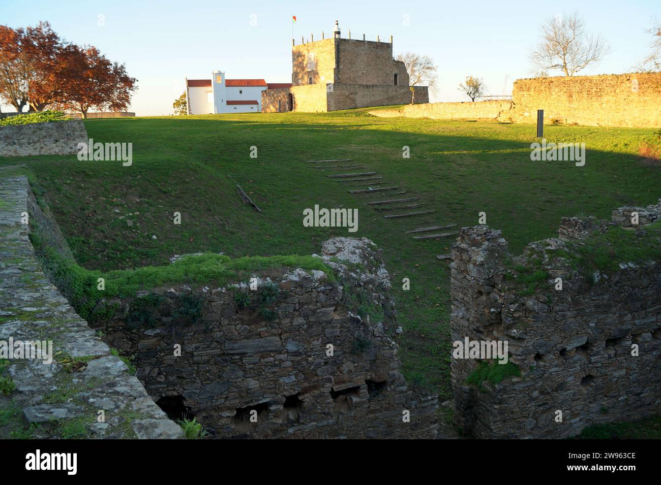 Castle of Abrantes, the Keep, Church of Santa Maria do Castelo, ruins ...