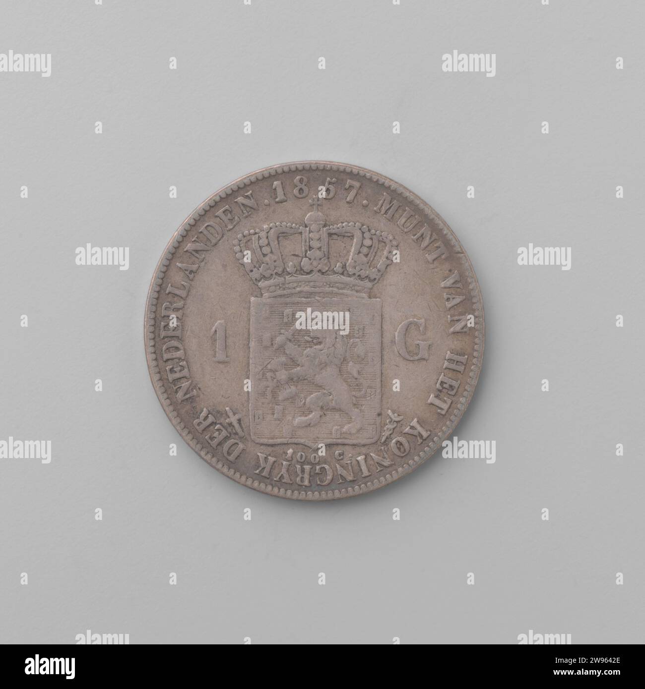 Dutch Gulden, 1857, Willem III (King of the Netherlands), 1857 coin ...