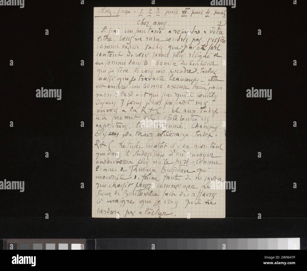 Letter to Andries Bonger, Émile Bernard, in or after 1892 letter ink ...