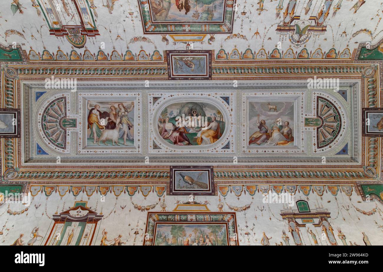 Interiors of the Palazzo Farnese. One of the many beautifully painted ...