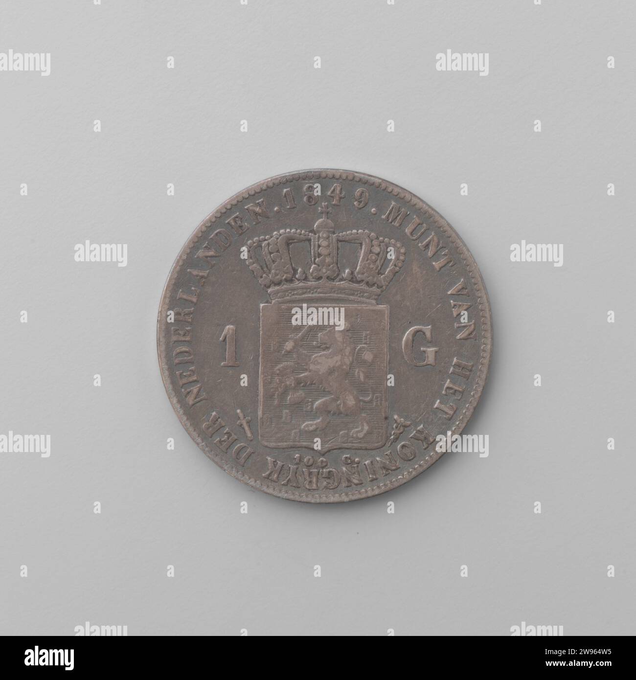 Dutch Gulden, 1849, Willem II (King of the Netherlands), 1849 coin ...