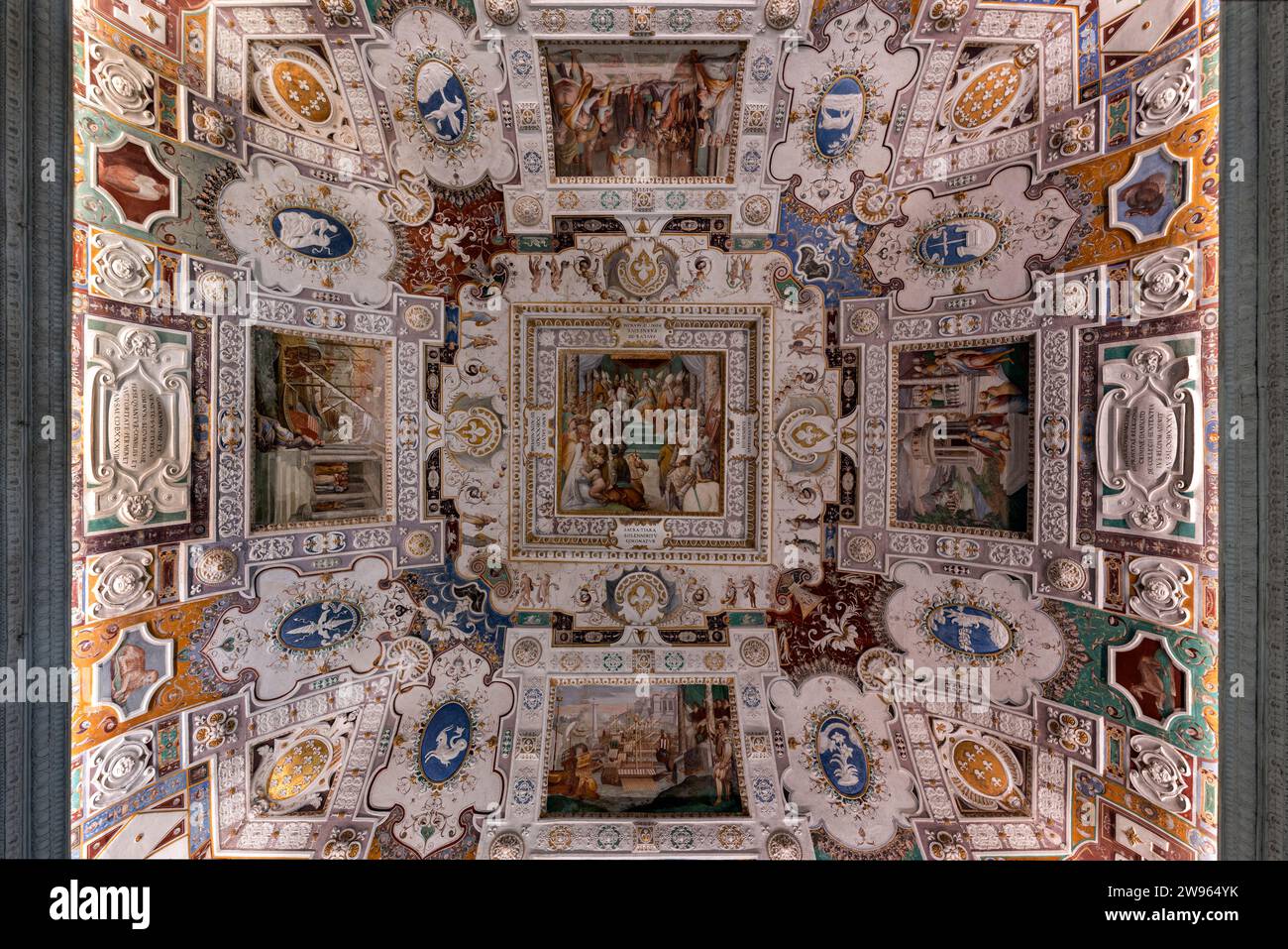 Interiors of the Palazzo Farnese. One of the many beautifully painted ceilings Stock Photo - Alamy