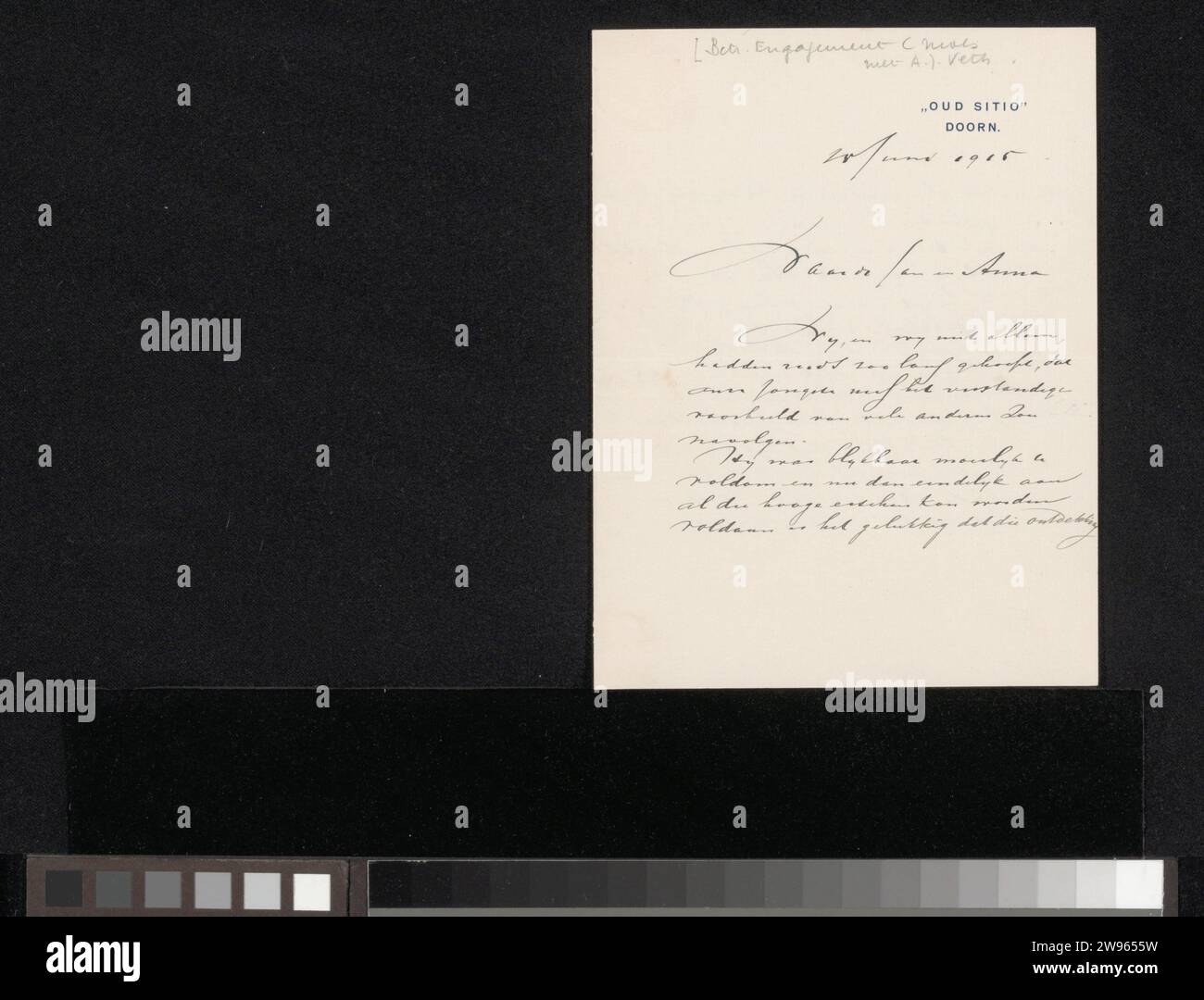 Letter to Jan Veth and Anna Dorothea Dirks, Cornelis Gerardus' t Hooft ...